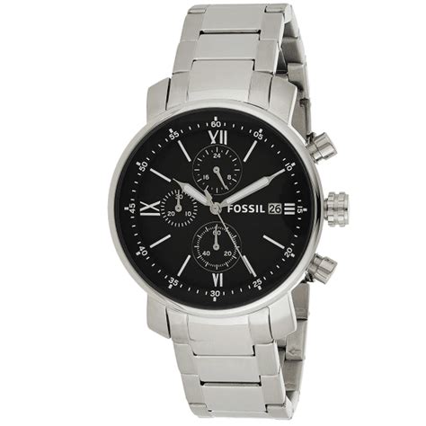 Fossil Rhett Chronograph Silver Black BQ1000 Reloj Plateado Formal Para