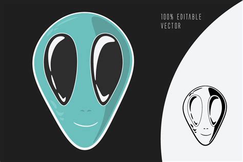 Classic Alien Head Graphic By Twisted By Art · Creative Fabrica