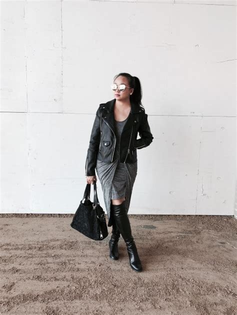 Edgy Knot Dress And Faux Leather Jacket She Sweats Diamonds