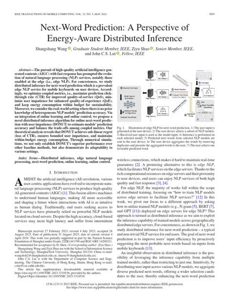 next word prediction a perspective of energy aware distributed