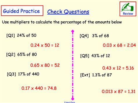 Percentage Of An Amount Calculator With Multipliers Teaching Resources
