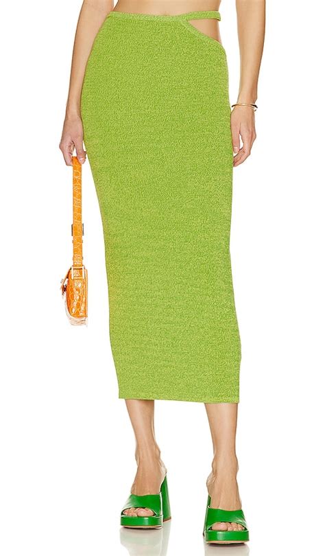 Solid And Striped Cindy Skirt In Lime And Citron Revolve