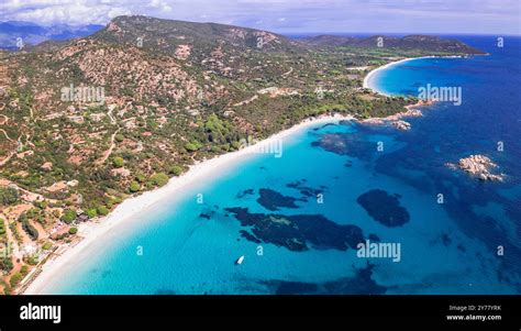 Les Meilleures Plages De Lîle De Corse Vue Aérienne Drone De Belles