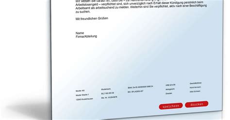 Musterbrief Arbeit Kündigung Couldy Dokumentvorlage