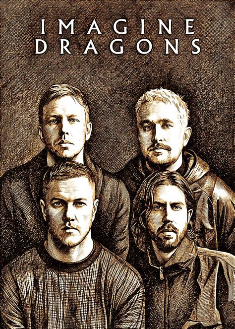 Imagine Dragons Band Portrait Poster Picture Metal Print Paint By