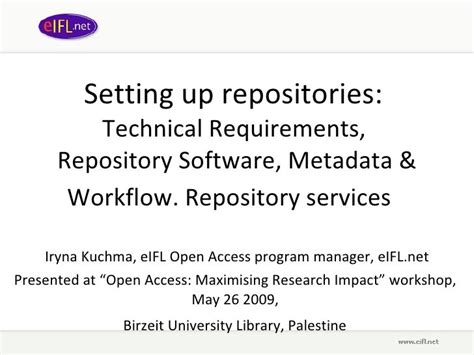 setting up repositories technical requirements repository softwar…