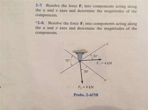 Solved 2 7 Resolve The Force F1 Into Components Acting