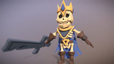 Skeletons King Rigged Low Poly 3D Model By Daniel GoE Goee