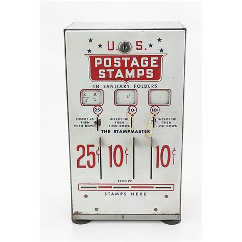 Bid Now Vintage Postage Stamp Dispenser Vending Machine April 4