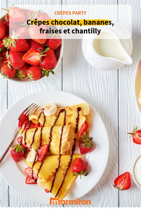 Crêpes chocobanane fraise chantilly Recette Crème fouettée aux