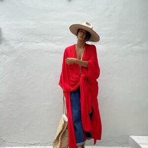 Ks Summer Kimonovacation Look Loose Fit Robebeach Cover Etsy