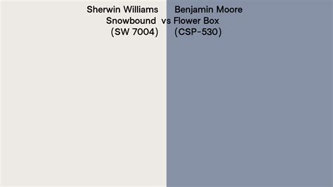 Sherwin Williams Snowbound Sw 7004 Vs Benjamin Moore Flower Box Csp
