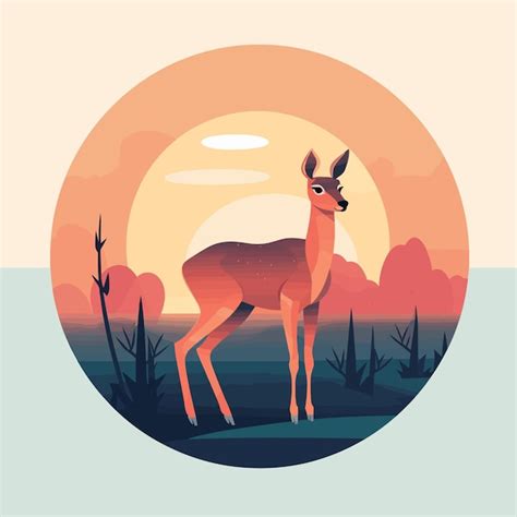 Premium Ai Image A Picture Of A Deer In The Sunset With A Sunset In