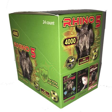 Rhino 5 Male Libido Sexual Enhancer Box Of 24 Pills Rhino Platinum 7