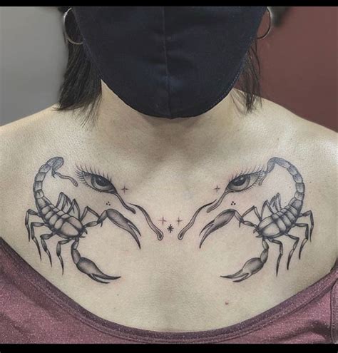 Scorpion Chest Tattoo Female Scorpion Collar Bone Tattoo Chest