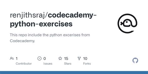 Codecademy Python Exercises And Py At Master Renjithsraj Codecademy Python Exercises GitHub