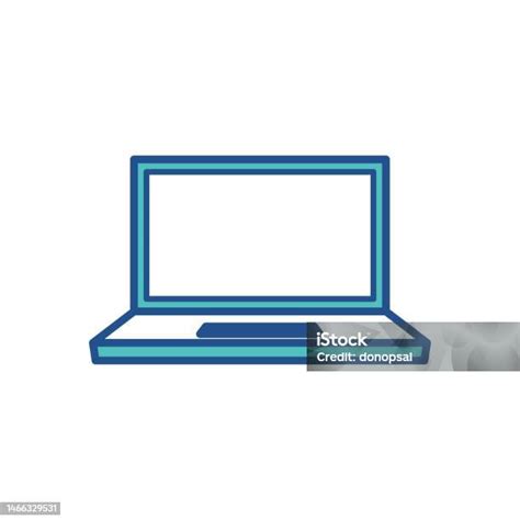 Laptop Ikon Vektor Templat Desain Koleksi Ikon Gaya Datar Ilustrasi