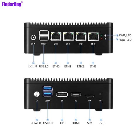 Fanless An Quad Core Intel N J I G Lan Mini Pc Soft Router Hd Mi Vga Ssd