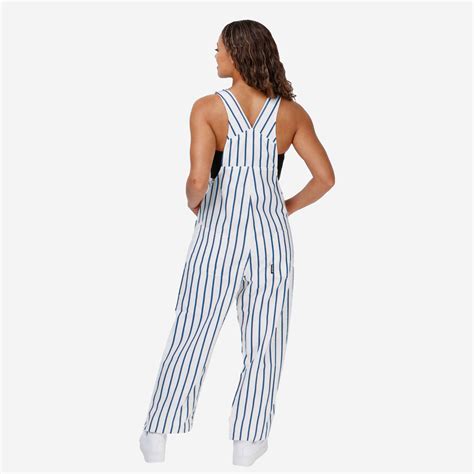 New York Mets Womens Pinstripe Bib Overalls Foco