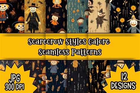 Scarecrow Styles Galore Seamless Pattern Graphic By Pamperedpen