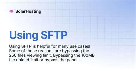 Using Sftp Solarhosting