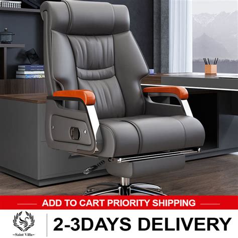 Leather Massage Office Chair Boss Chair Reclining Office Chair