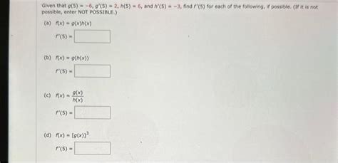 Solved Given That G 5 6 G 5 2 H 5 6 And H 5 3 Find Chegg