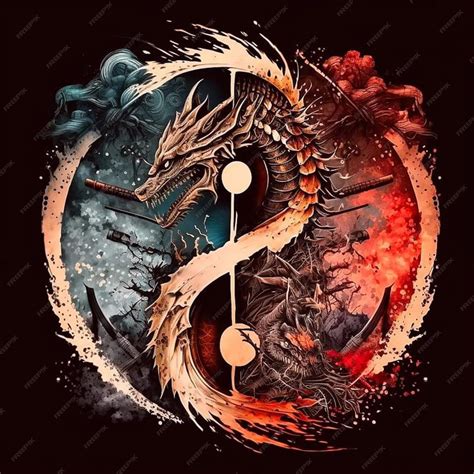 Premium Photo Ying Yang Symbol Dragon Wallpaper