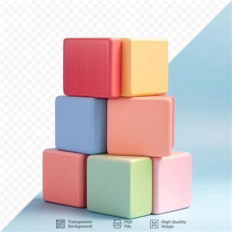 Premium Psd A Stack Of Colorful Cubes With One That Says The Word