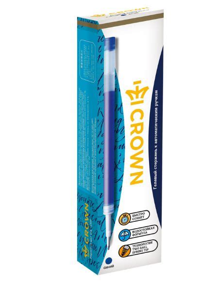 Стержень гелевый для автоматической ручки Crown "Auto Jell" синий, 0 ...