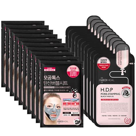 메디힐 메디힐 마스크팩 Hdp포어스탬핑 10장 모공톡스 탄산버블 시트 10장 위시버킷