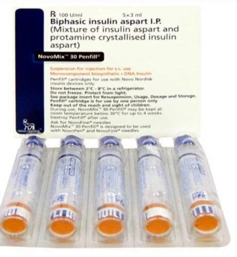 Biphasic Insulin Aspart Ip 100 Iuml 3 Ml At ₹ 549pack In Nagpur