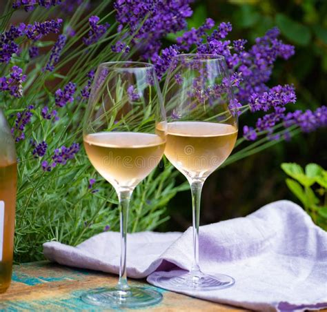 Love Provence Romantic Picnic With Glasses Of Cold French Rose Wine