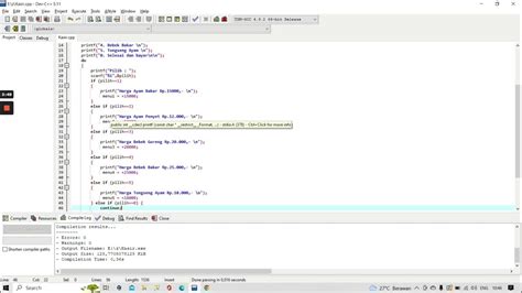 Membuat Program Kasir Menggunakan Bahasa C Youtube