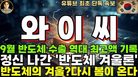 와이씨 주가전망 단독 9월 반도체 수출 역대 최고액 기록 정신 나간 반도체 겨울론 테스트 장비 고객사 다변화와 수주 증가 Youtube