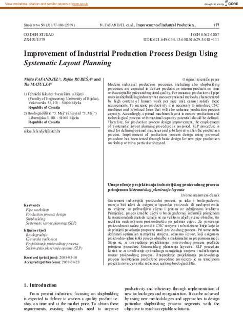 Pdf Improvement Of Industrial Production Process Design Using