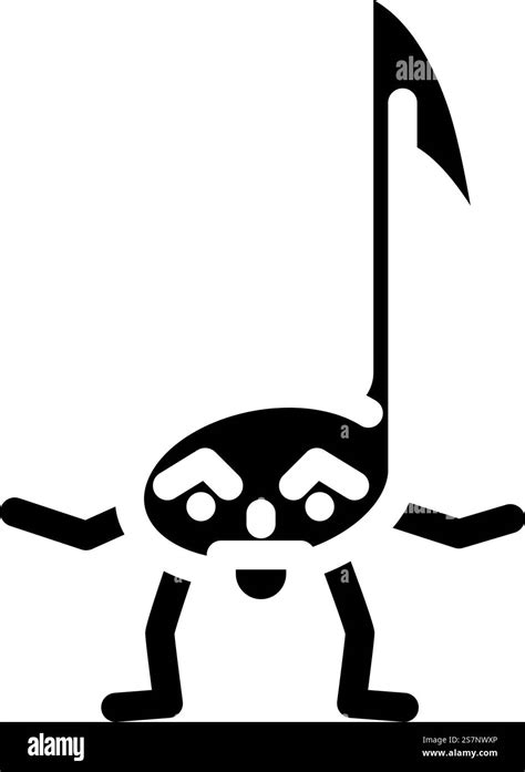 Notenzeichen Retro Glyphe Symbol Vektor Notenzeichen Mit Retro Zeichen Isolierte