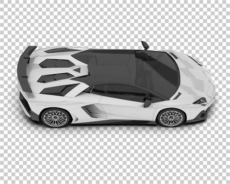 透明な背景 3 D レンダリング図に分離された Psd スポーツ車のモックアップ Premium Psd