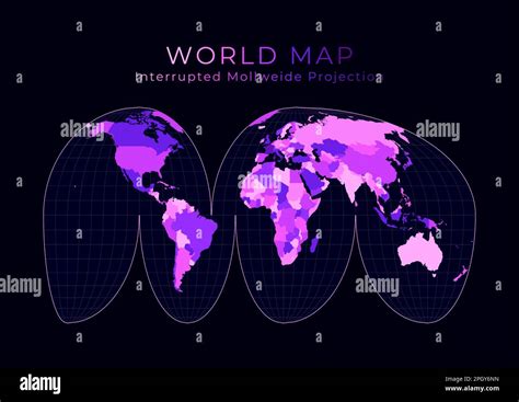 World Map Goode S Interrupted Mollweide Projection Digital World