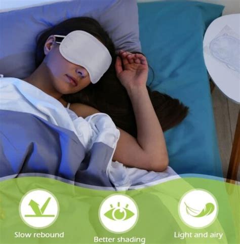 Travel Eye Mask Sleep Soft Padded Shade White Rest Relax Sleeping