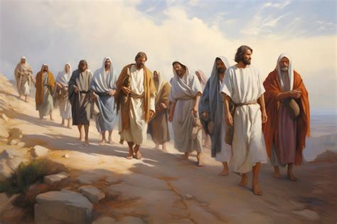 Premium Ai Image Jesus Christ And His Twelve Disciples Oil Painting