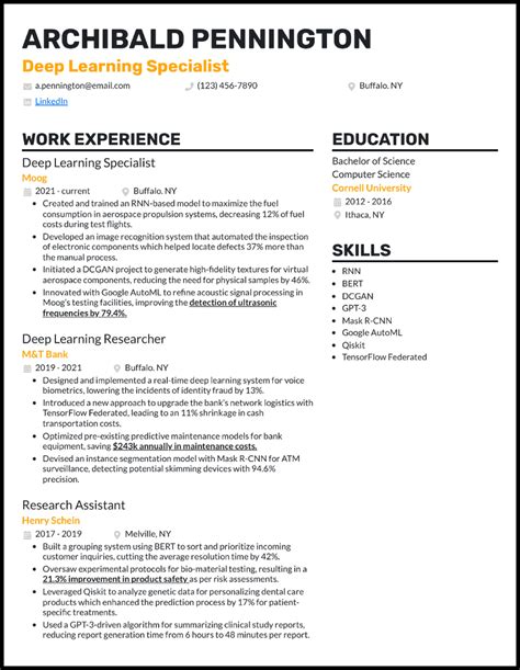 Real Machine Learning Resume Examples Built For