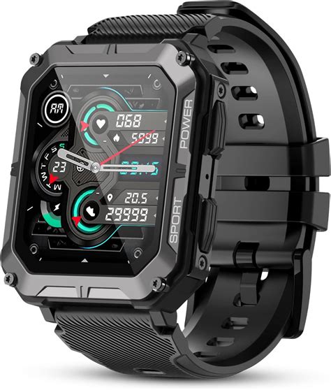 PUREROYI Military Smart Watches For Men IP68 Waterproof Rugged