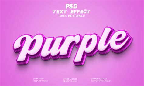 Purple 3d Editable Text Effect Style Graphic By Imamul0 · Creative Fabrica