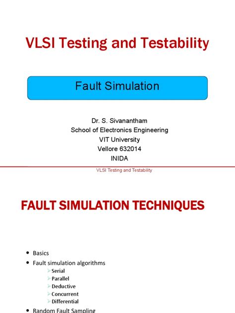 Vlsi Testing And Testability Fault Simulation Pdf Simulation