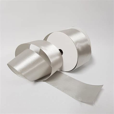 Satin Ribbon Single Sided 50mm Silver Desflora
