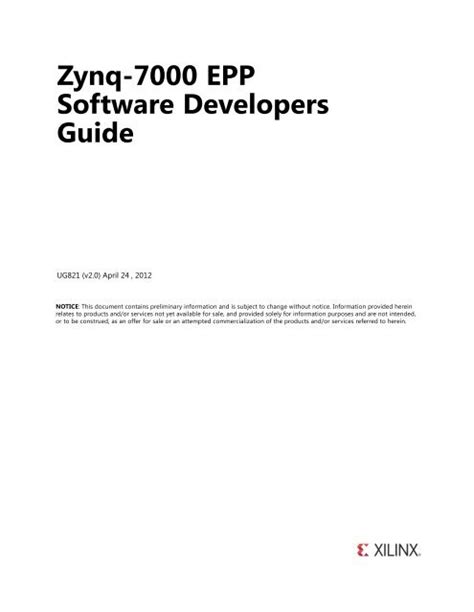 Xilinx Zynq 7000 Epp Software Developers Guide