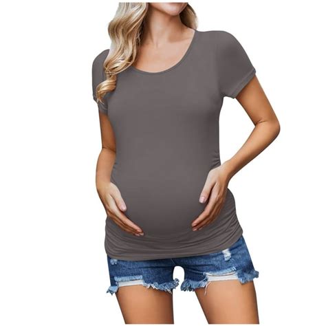 Aoksee Maternity Summer Clothes Casual Spring And Summer Women Solid