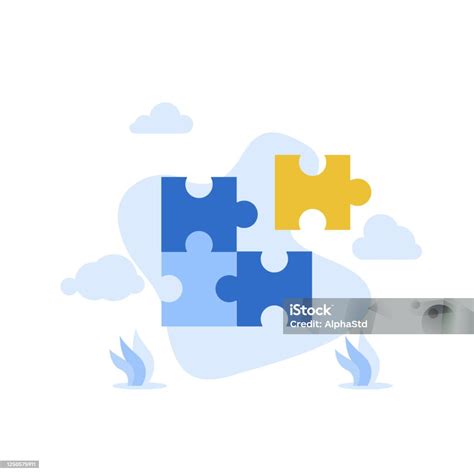 Potongan Puzzle Ilustrasi Kerja Tim Desain Datar Ilustrasi Stok Unduh