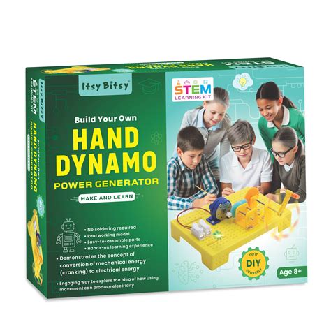 Diy Stem Learning Kit Build Your Own Hand Dynamo Power Generator 1 Box Itsy Bitsy